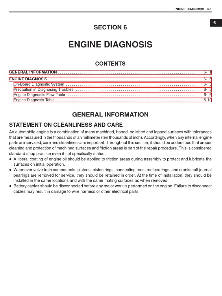 Maruti Engine Diagnostic Procedures | PDF | Piston | Internal ...