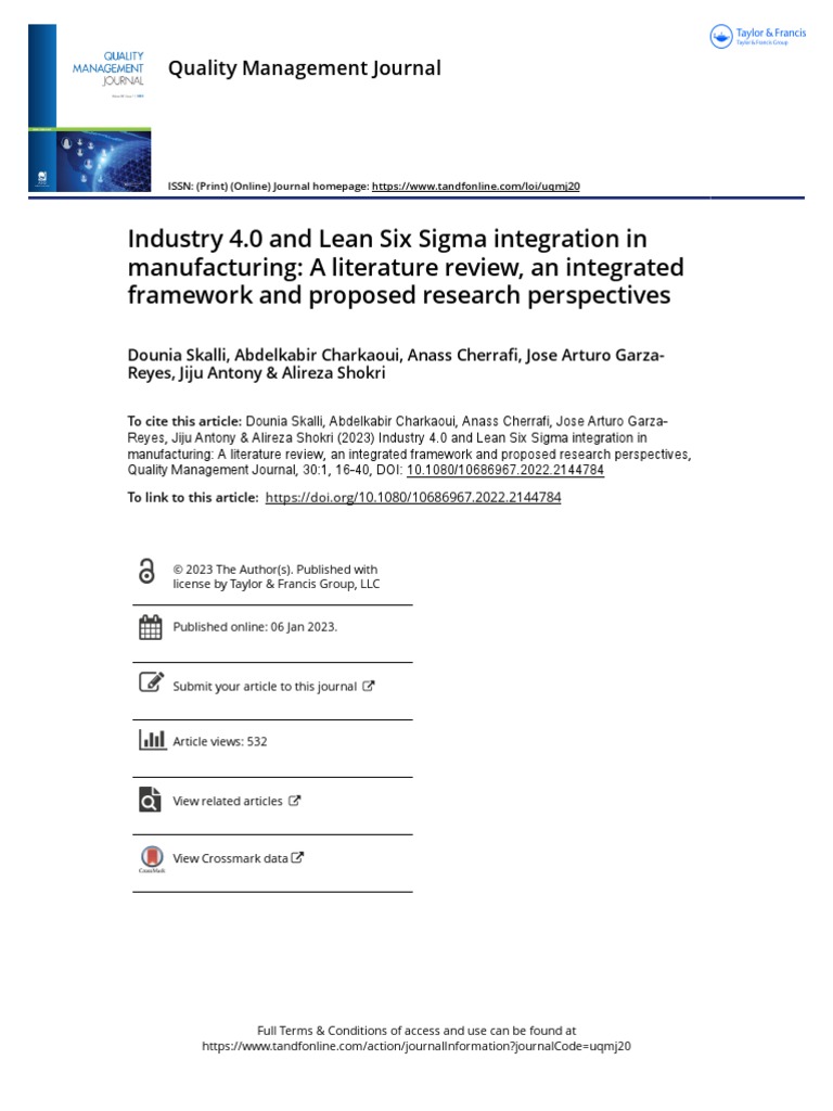 Industry 4 0 and Lean Six Sigma Integration in Manufacturing A ...
