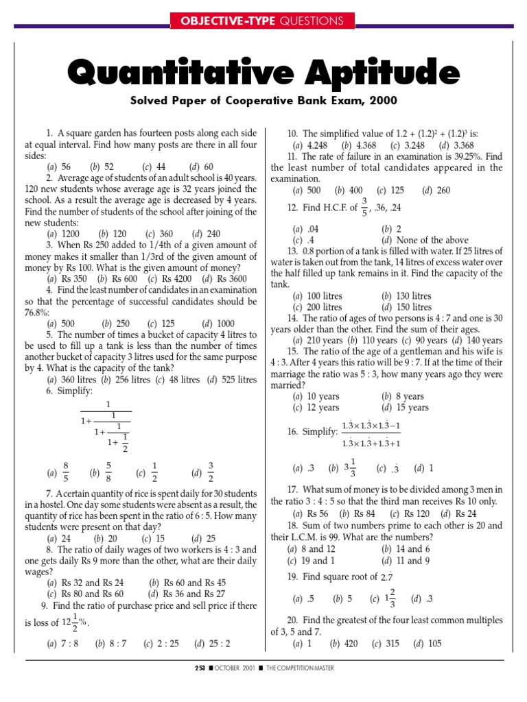 Bank Exam Questions FAQ | PDF | Ratio | Numbers