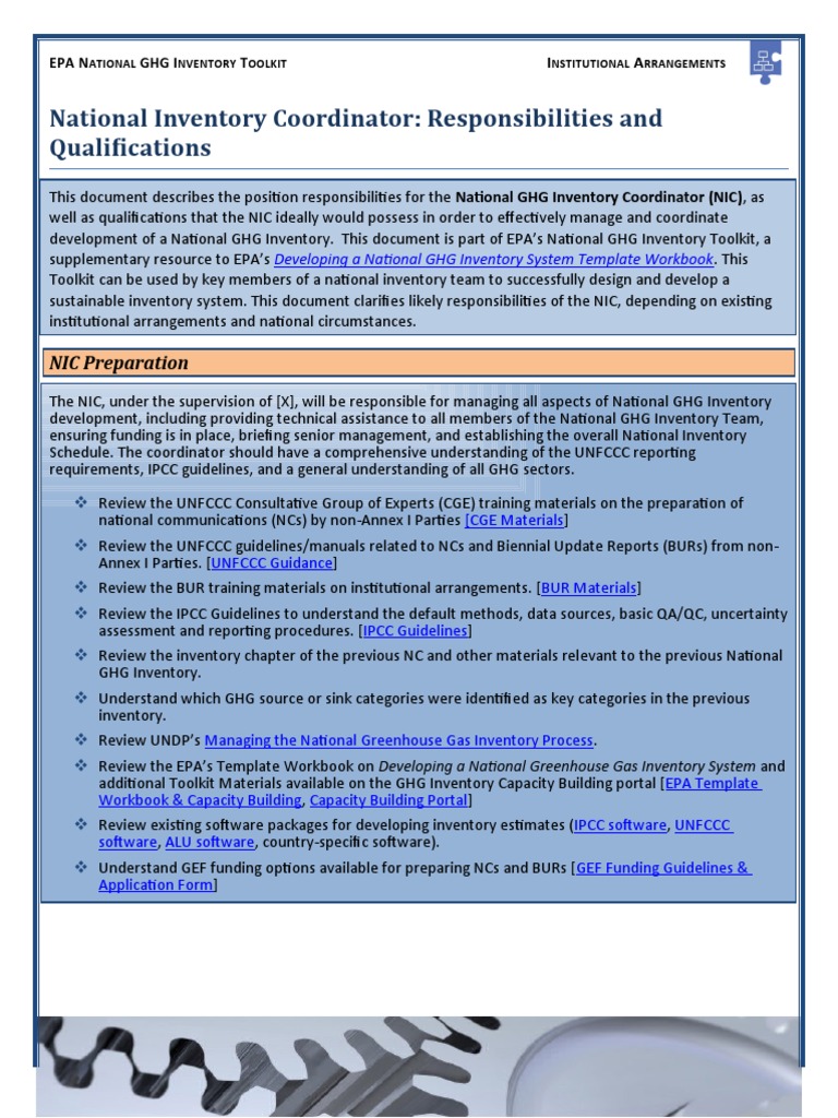 National GHG Inventory Coordinator Guide | PDF | Intergovernmental ...