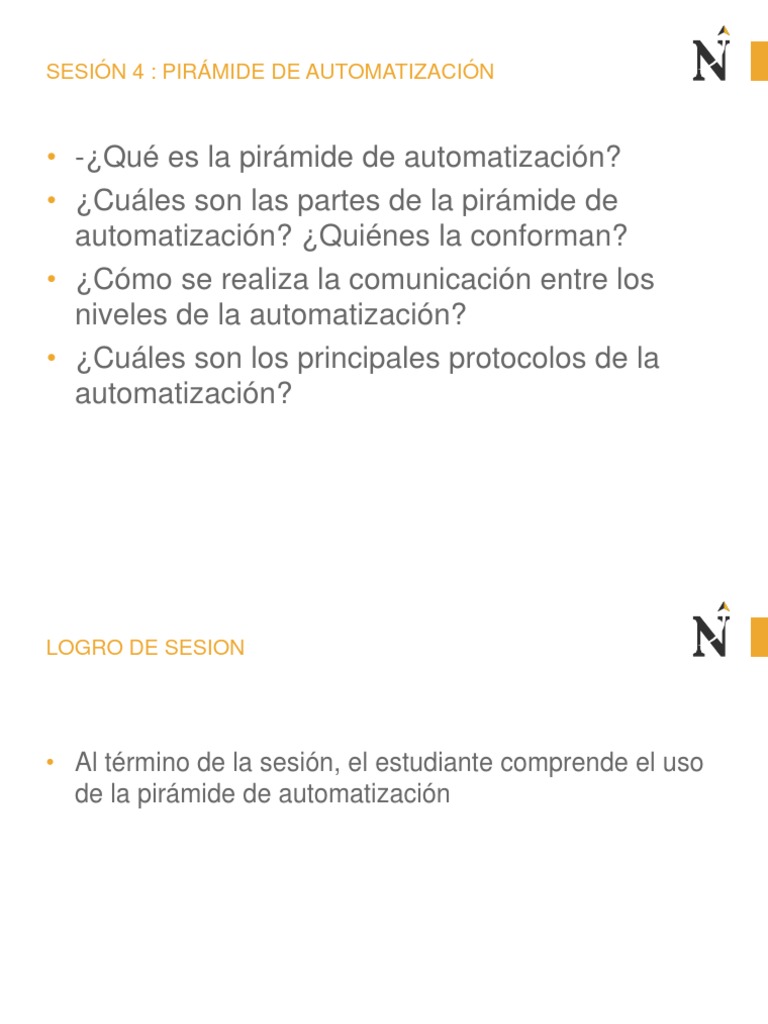 Introducción a la Pirámide de Automatización | PDF | Automatización ...