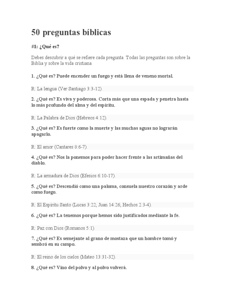 50 Preguntas Bíblicas | PDF | Libro de malachi | Jesús