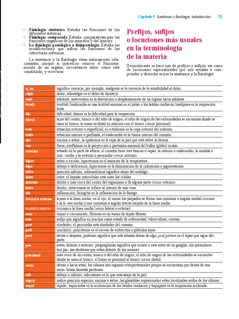 Sufijo Sy Prefijos | PDF | Fisiología | Morfología (biología)