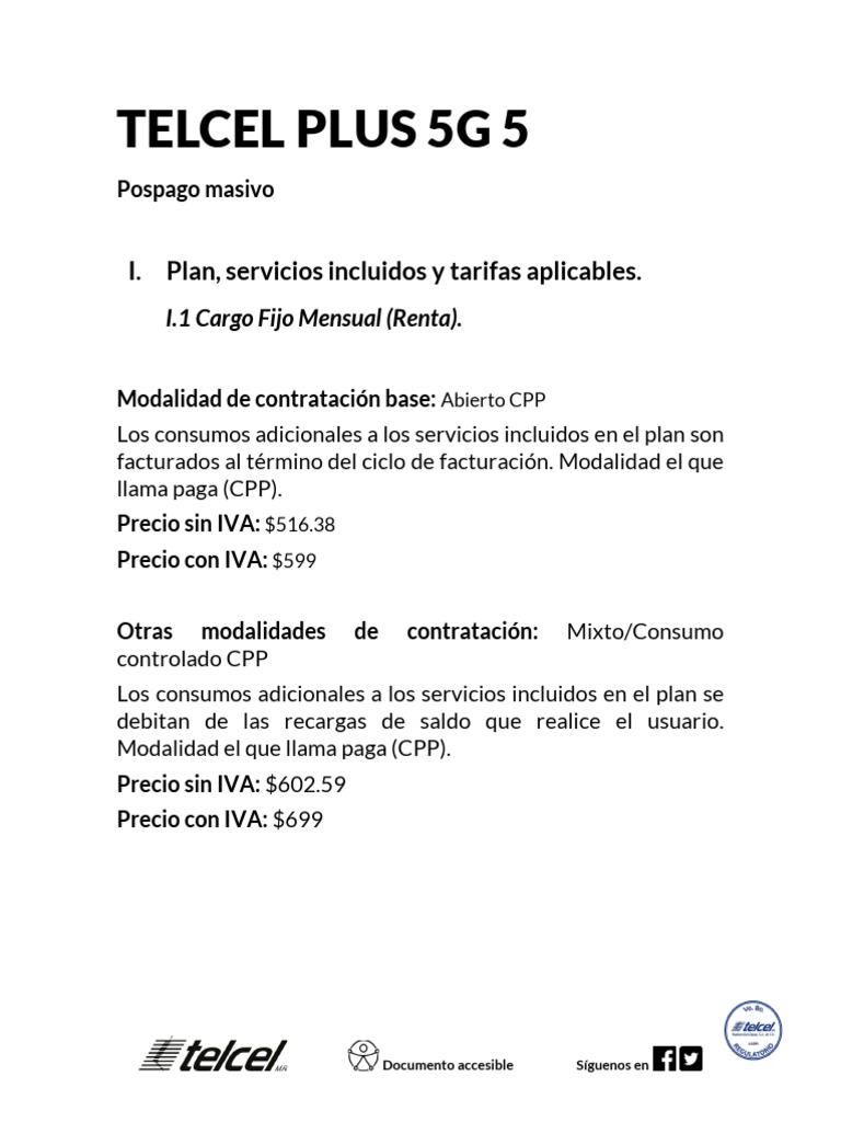 Plan Telcel 5g 5 | PDF | Facebook | Streaming Media