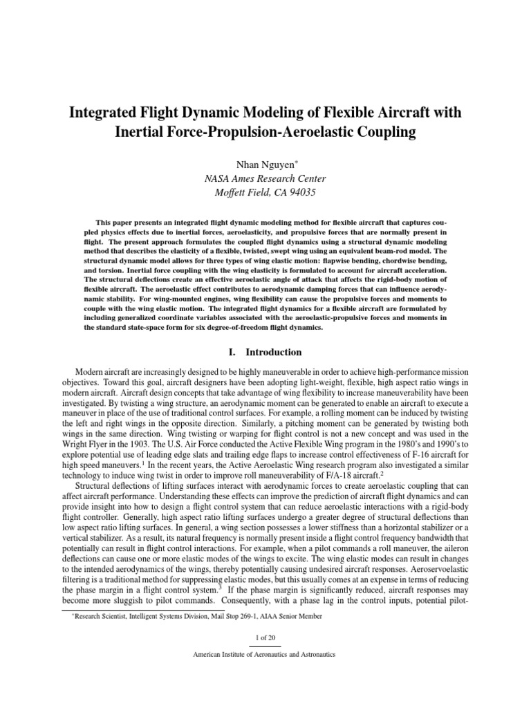 Integrated Flight Dynamic Modeling of Flexible Aircraft with Inertial ...