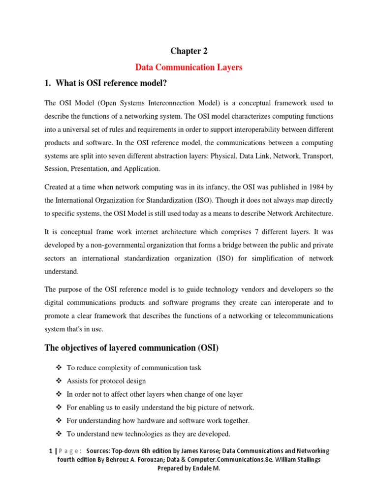 Chapter 2 OSI Reference Model SE | PDF | Osi Model | Computer Network