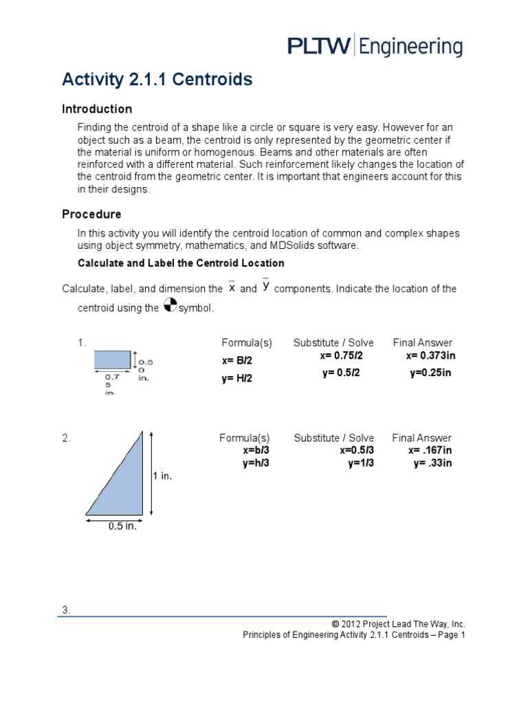 2.1.1.A Centroids | PDF | Mathematics | Geometry