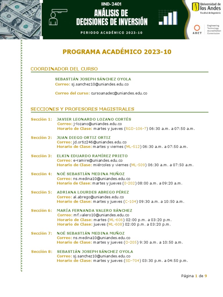 ANADEC - Programa Del Curso (1) - Removed | Descargar gratis PDF | Aprendizaje | Evaluación