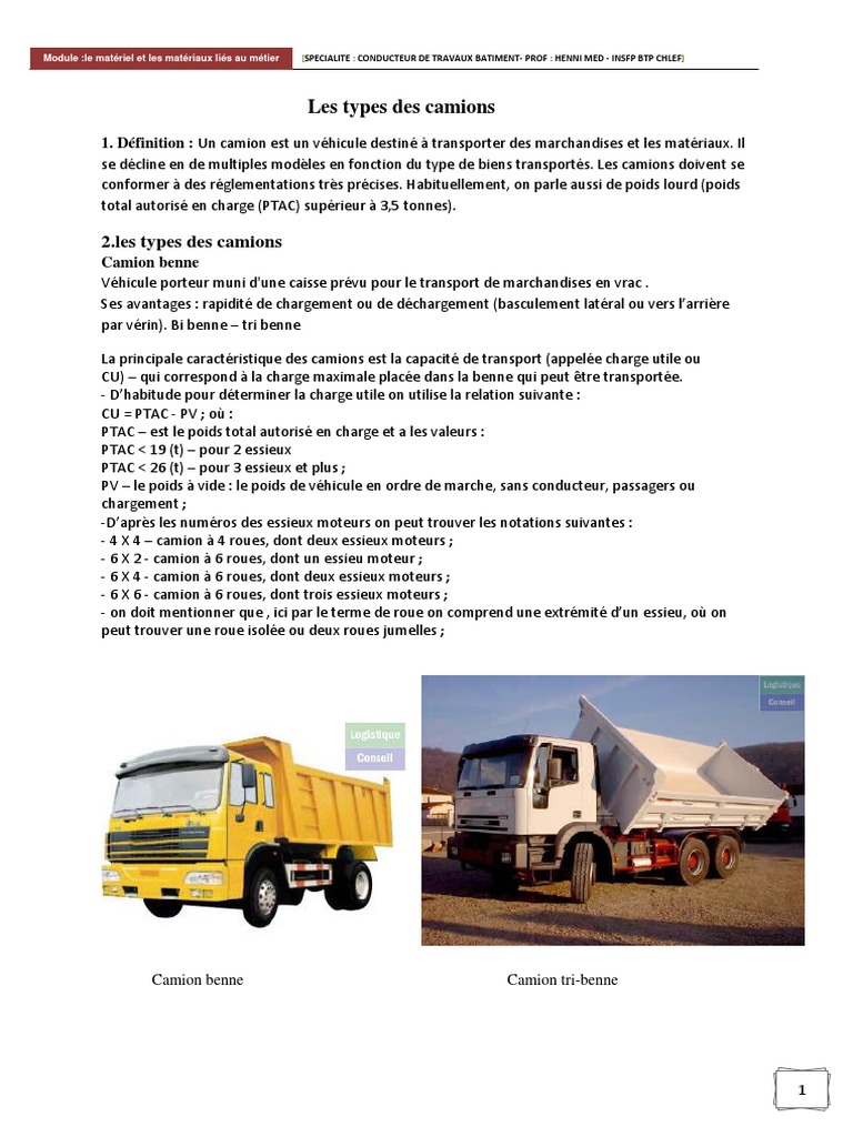 Types de camions et leurs caractéristiques | PDF | Camion | Béton