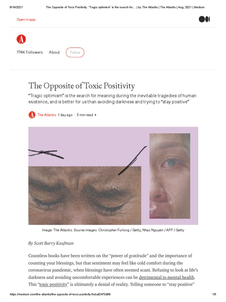 Tragic Optimism vs. Toxic Positivity | PDF | Gratitude | Psychological ...
