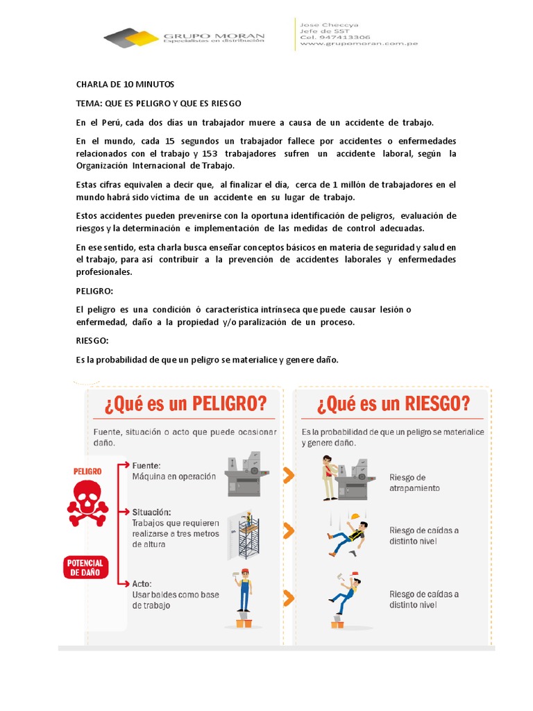 Charla de 10 Minutos Peligros y Riesgos | PDF
