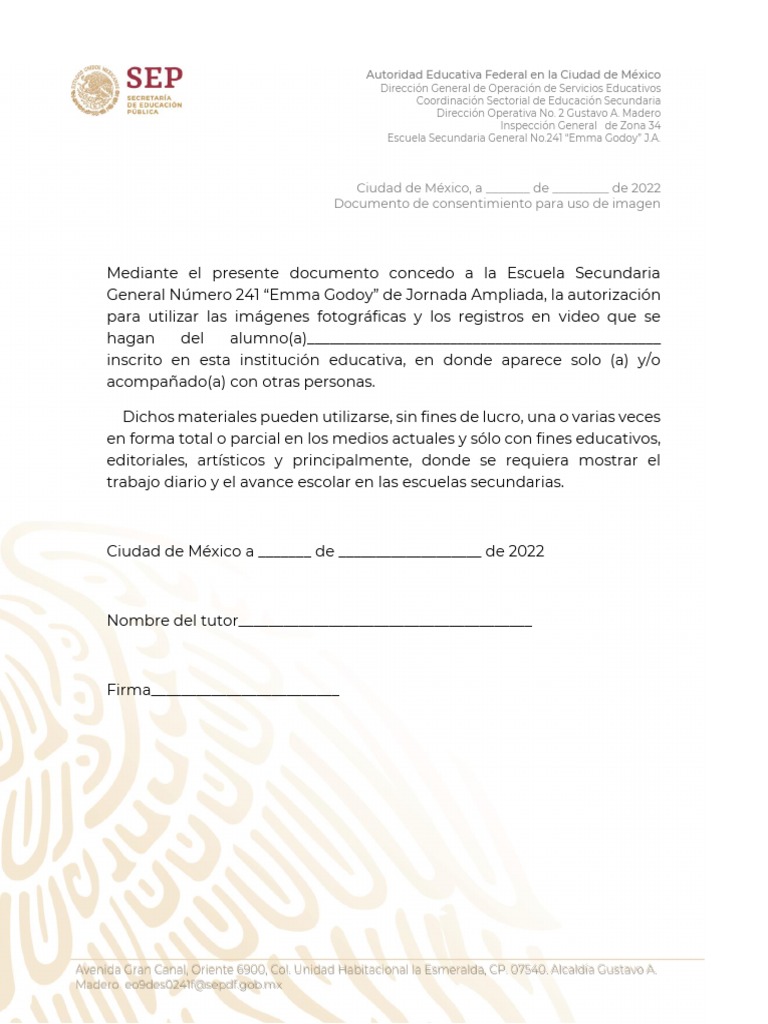 Consentimiento para Uso de Imagen | PDF