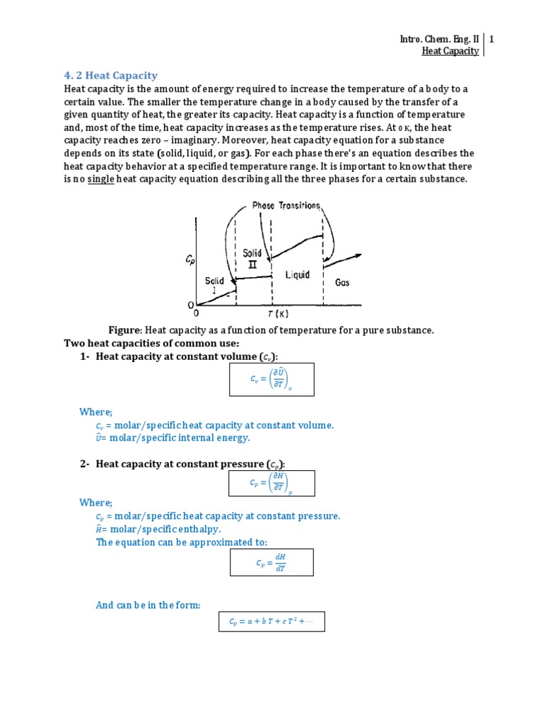 Lecture #2, Heat Capacity - 2 | PDF | Heat Capacity | Heat