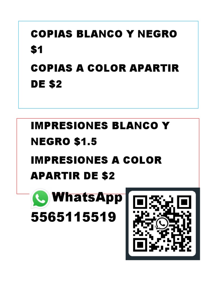 Copias Blanco y Negro | PDF