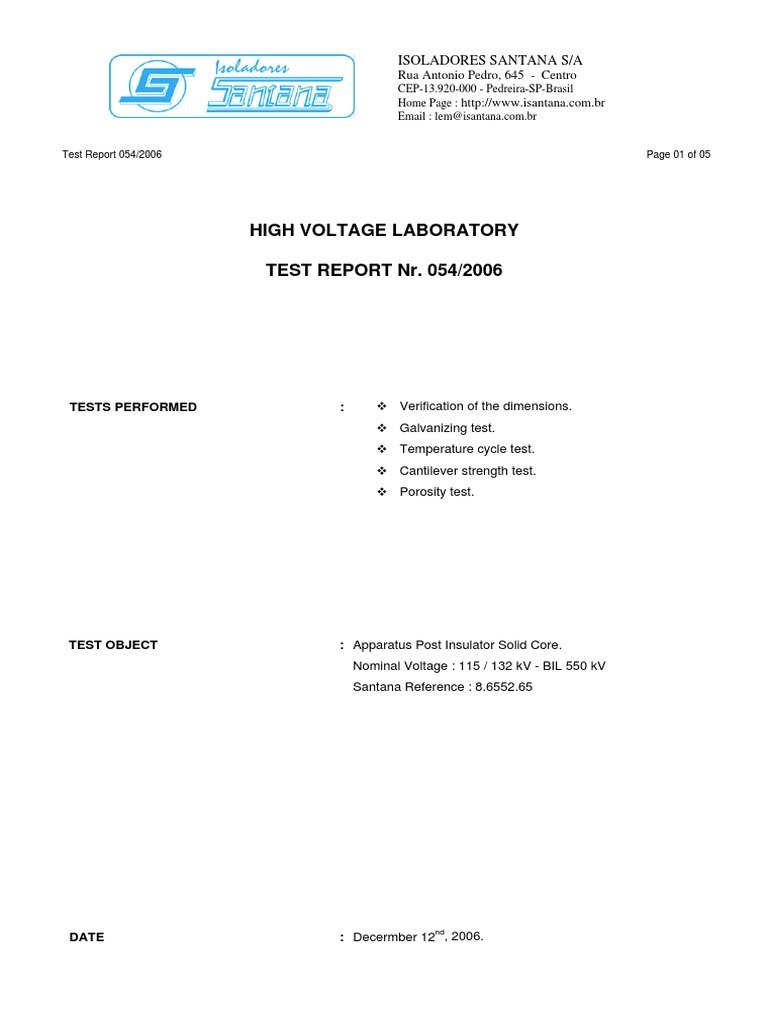 Ensayo Aislador U70 | PDF | Insulator (Electricity) | Building Engineering