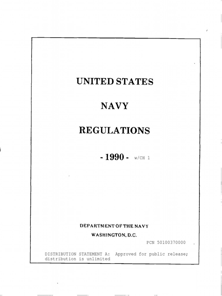 United States Navy Regulations | PDF | Navies | United States Navy
