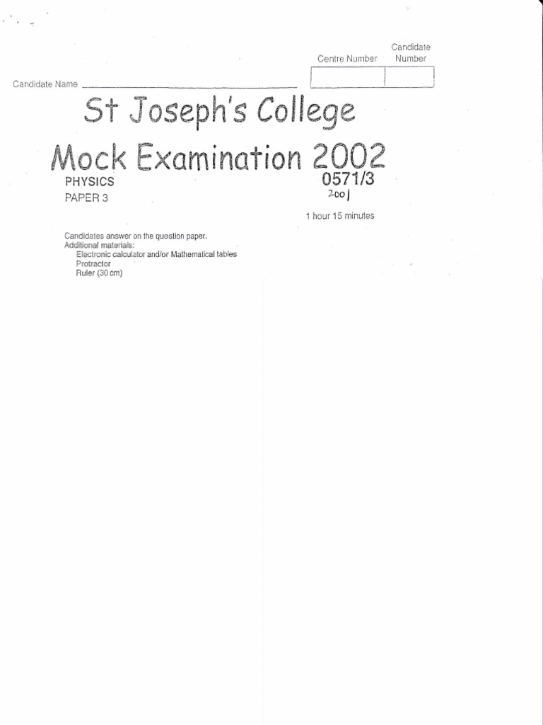 BGCSE Physics Past Paper 2001 | PDF | Force | Heat