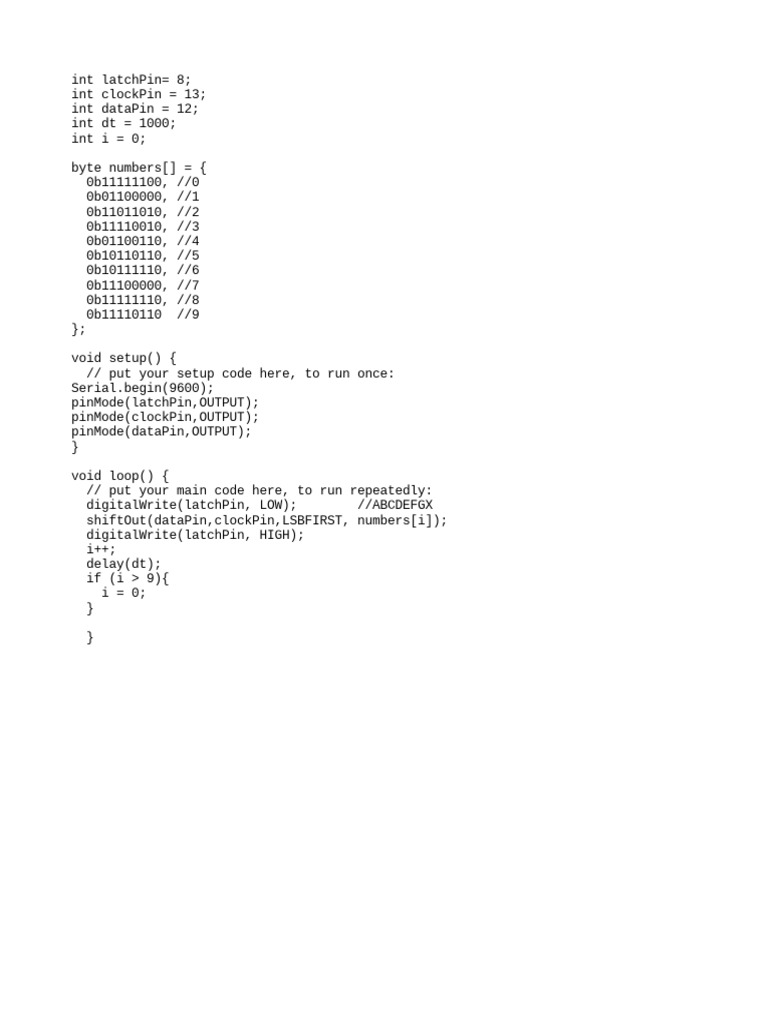 Codigo Arduino | PDF