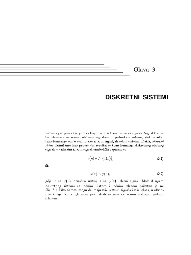 Glava 3 Diskretni Sistemi | PDF