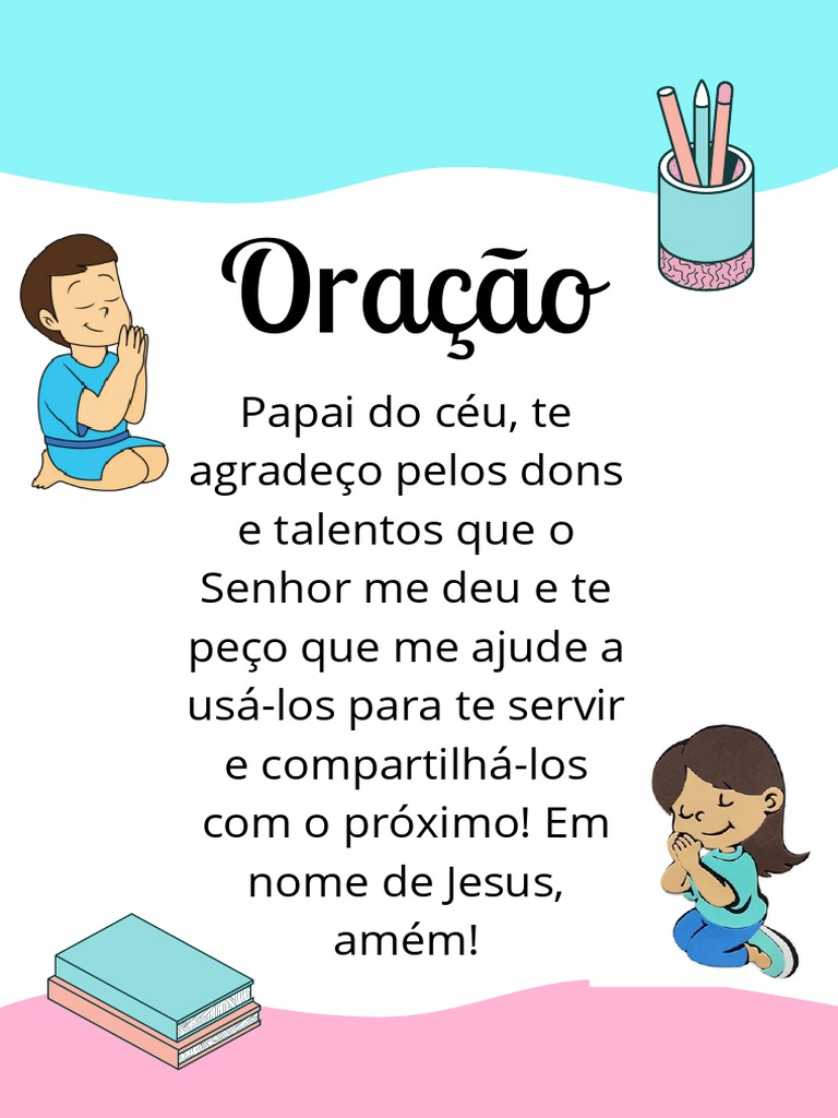 Oração - Modelo para Crianças | PDF Oração - Modelo para Crianças | PDF