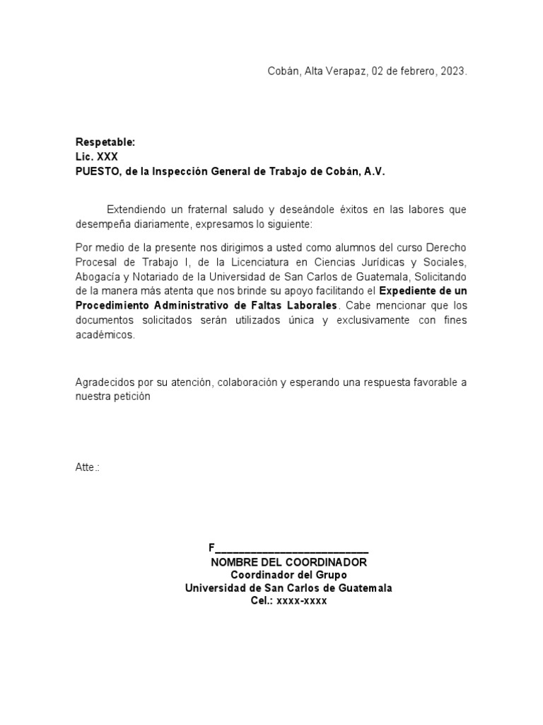 Solicitud A Inspeccion | PDF