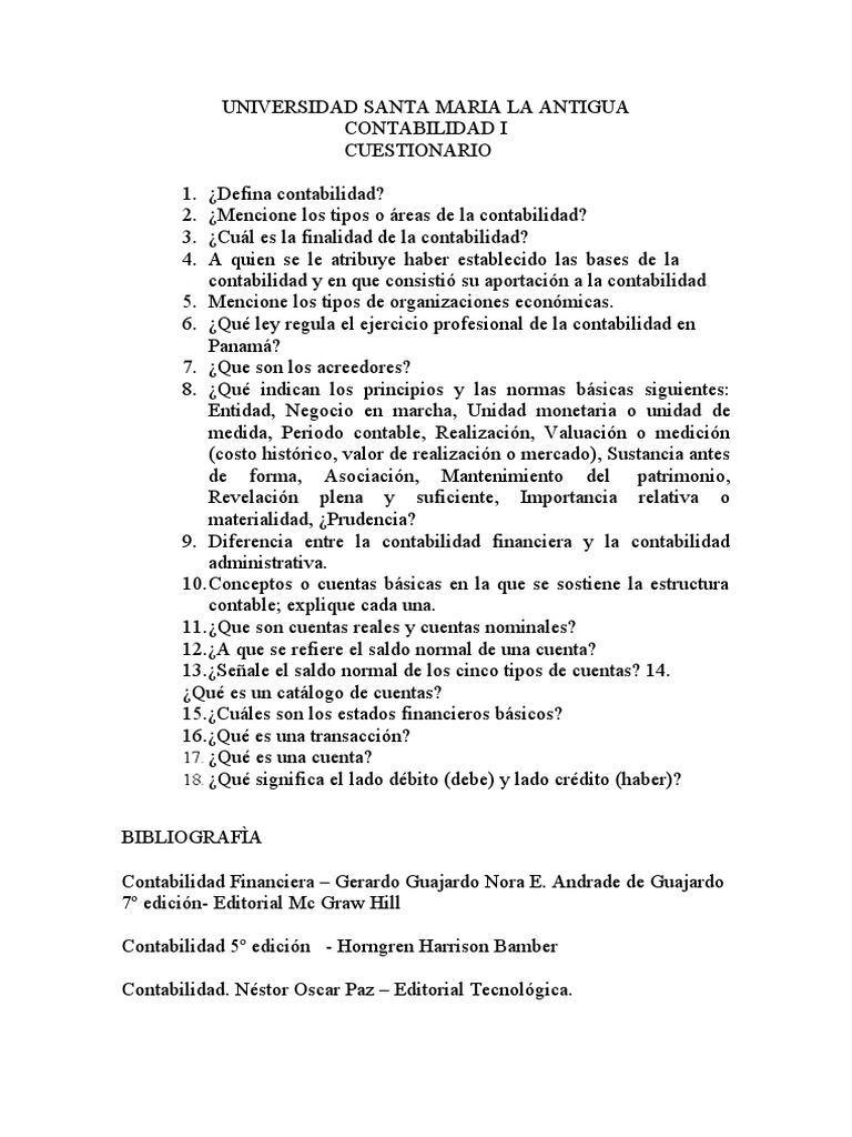 Cuestionario Tema N°1 ( | PDF