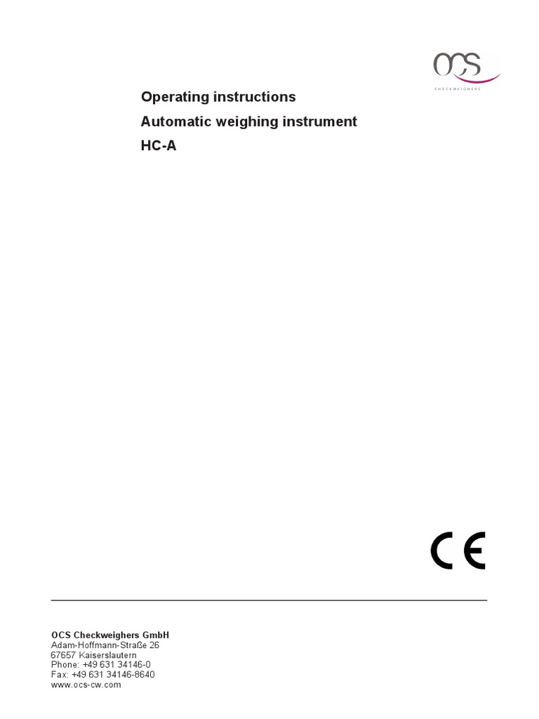 Operating Manual Báscula | PDF | Menu (Computing) | Parameter (Computer Programming)