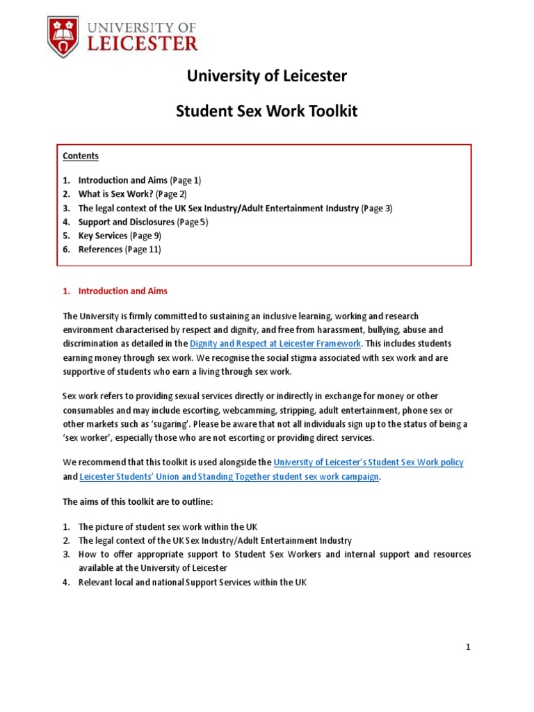 Student Sex Work Toolkit FINAL December 2020 | PDF | Prostitution | Sex Industry