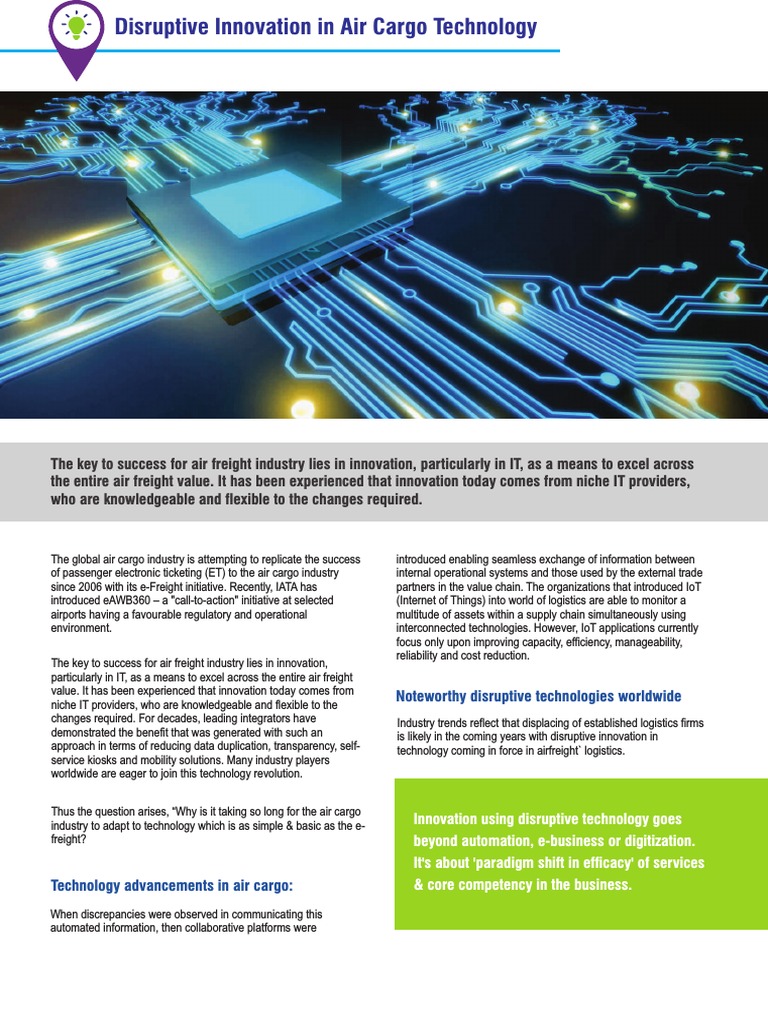 Disruptive Technologies Transforming the Air Cargo Industry: Drones, Bluetooth Sensors, 3D ...
