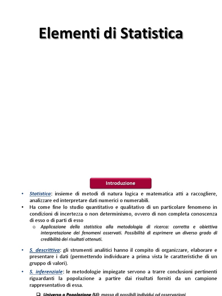 Elementi Di Statistica | PDF