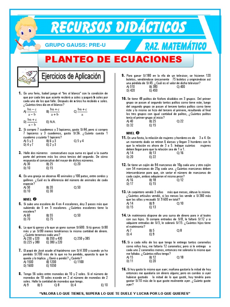 3 Planteo de Ecuaciones | PDF