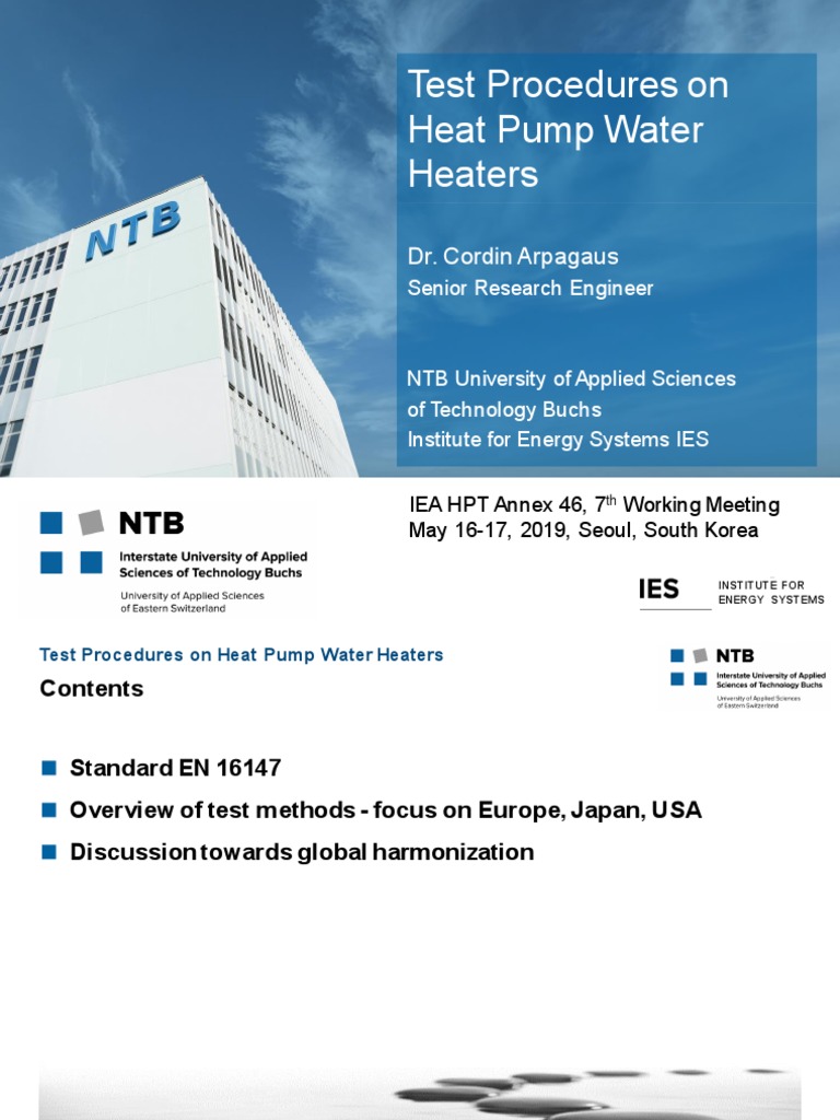 5 Test Procedures For DHW Heat Pumps Cordin Arpagaus | PDF | Water ...