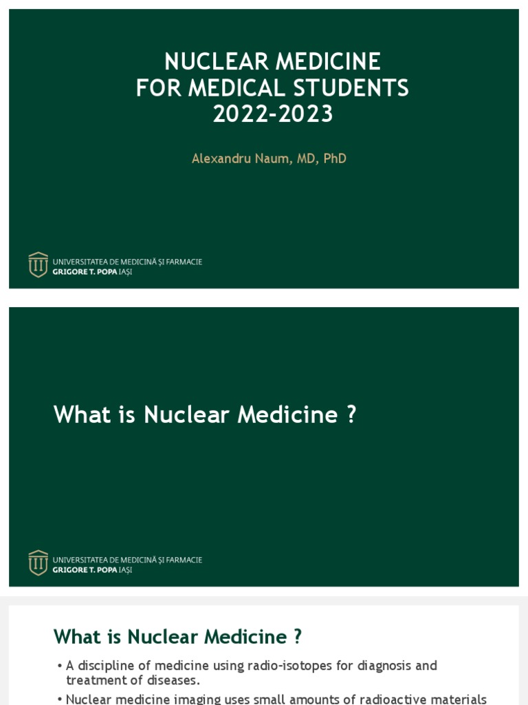 NuclearMedicineMedicalStudents Lectures | PDF | Nuclear Medicine ...