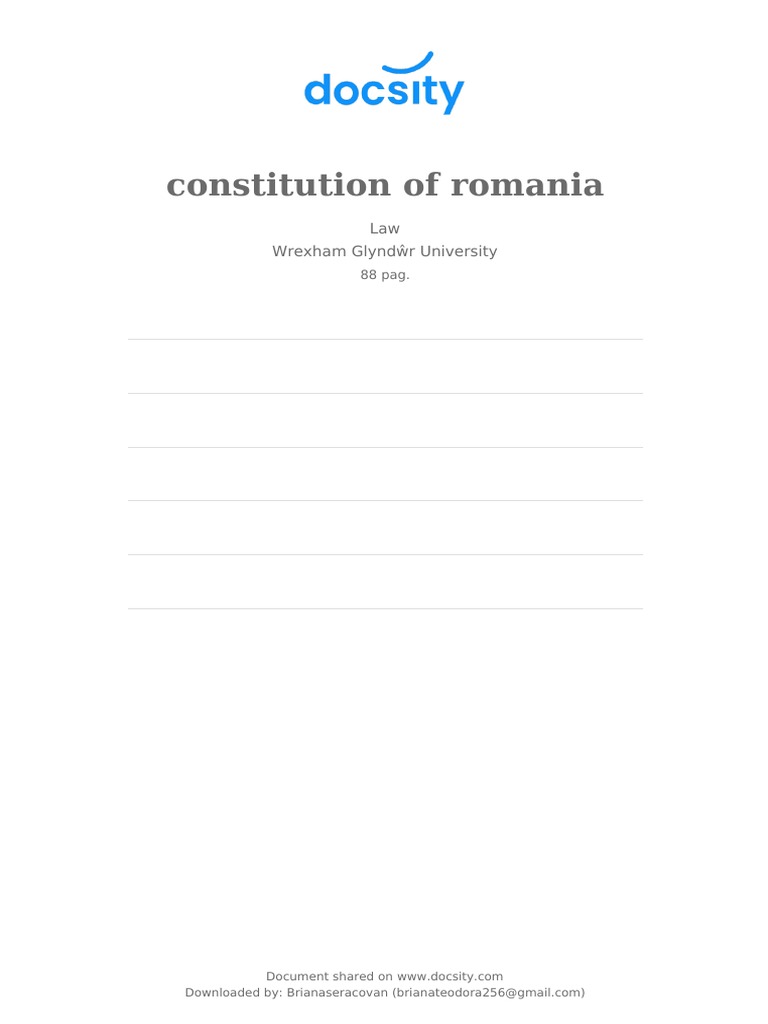 Docsity Constitution of Romania | PDF | Detention (Imprisonment ...