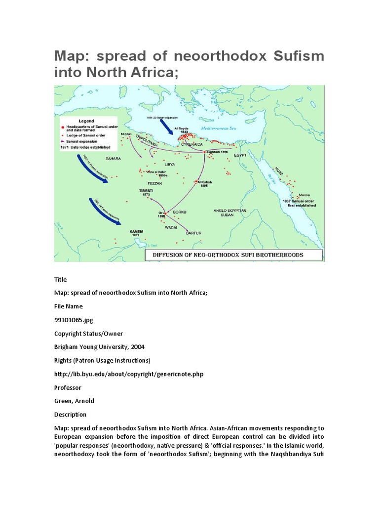 Map - Spread of Neoorthodox Sufism Into North Africa | PDF
