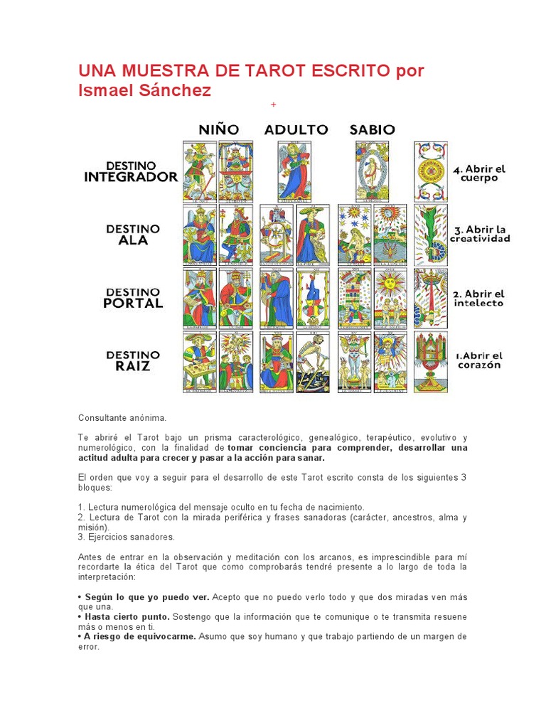 Una Muestra de Tarot Escrito Por Ismael Sánchez | PDF | Amor | Felicidad