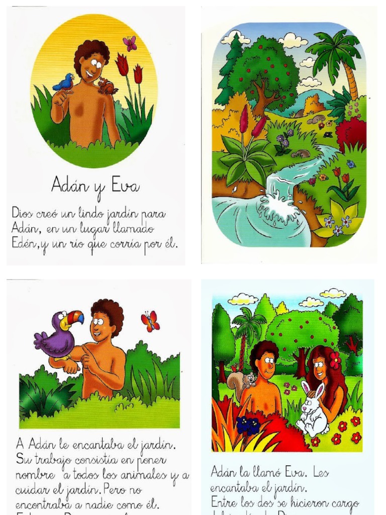 Dibujo de Adán y Eva en el Paraíso | PDF