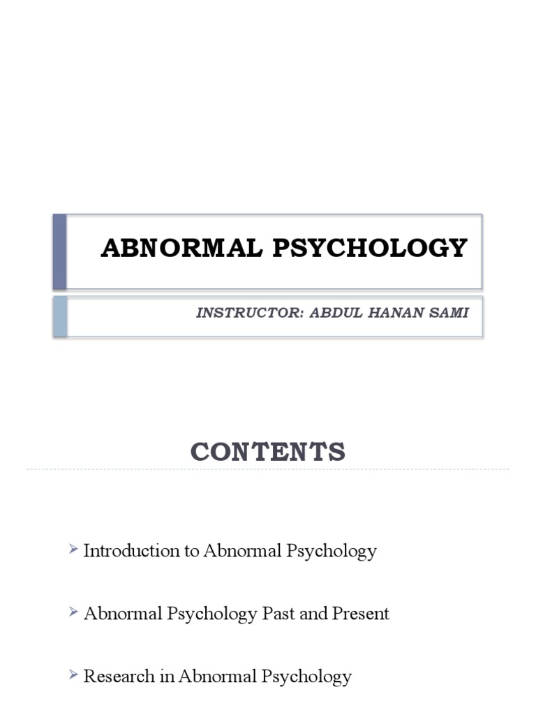 Understanding Abnormal Psychology Concepts | PDF | Psychology ...