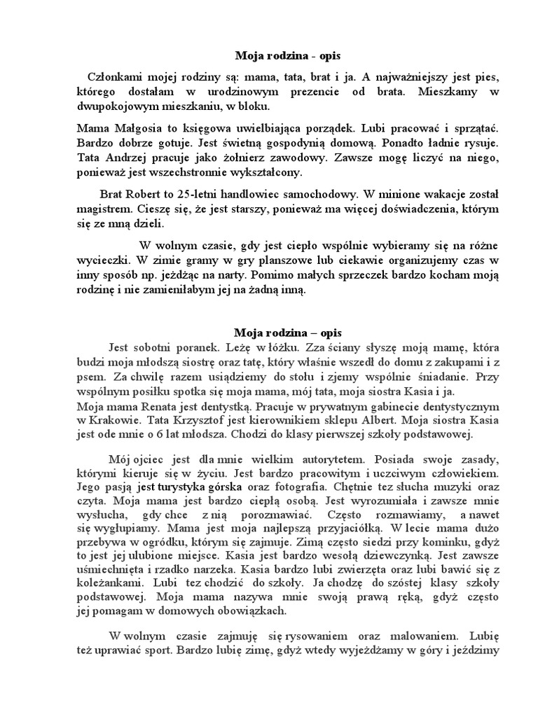 Moja Rodzina | PDF