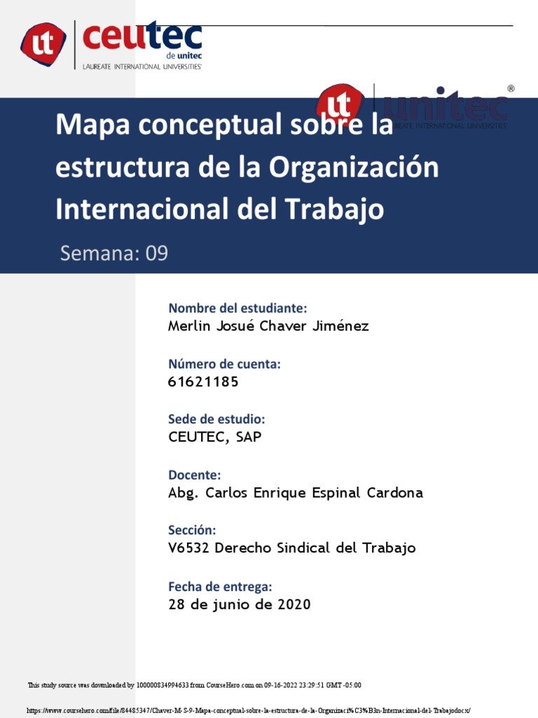 Estructura de la OIT: Mapa Conceptual | PDF | Organización Internacional del Trabajo | Justicia