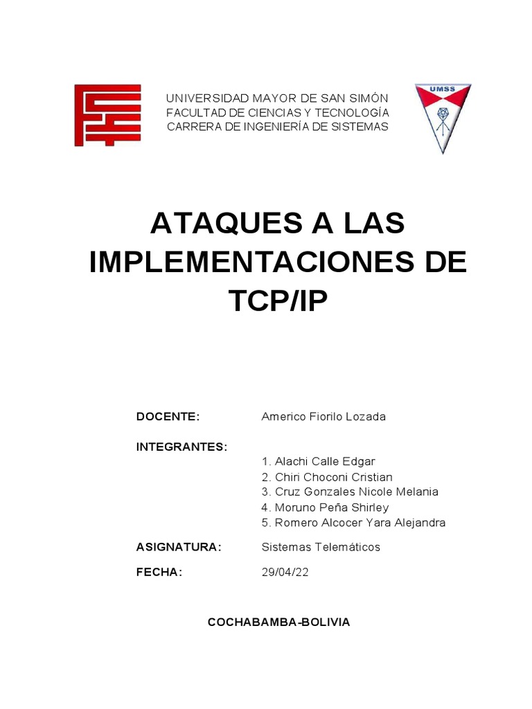7 Informe Ataques TCP-IP | PDF | Red de computadoras | Protocolos de internet