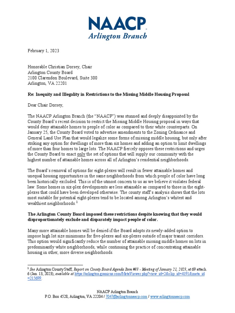NAACP MMH Post RTA Letter: Inequity and Illegality in Restrictions To ...