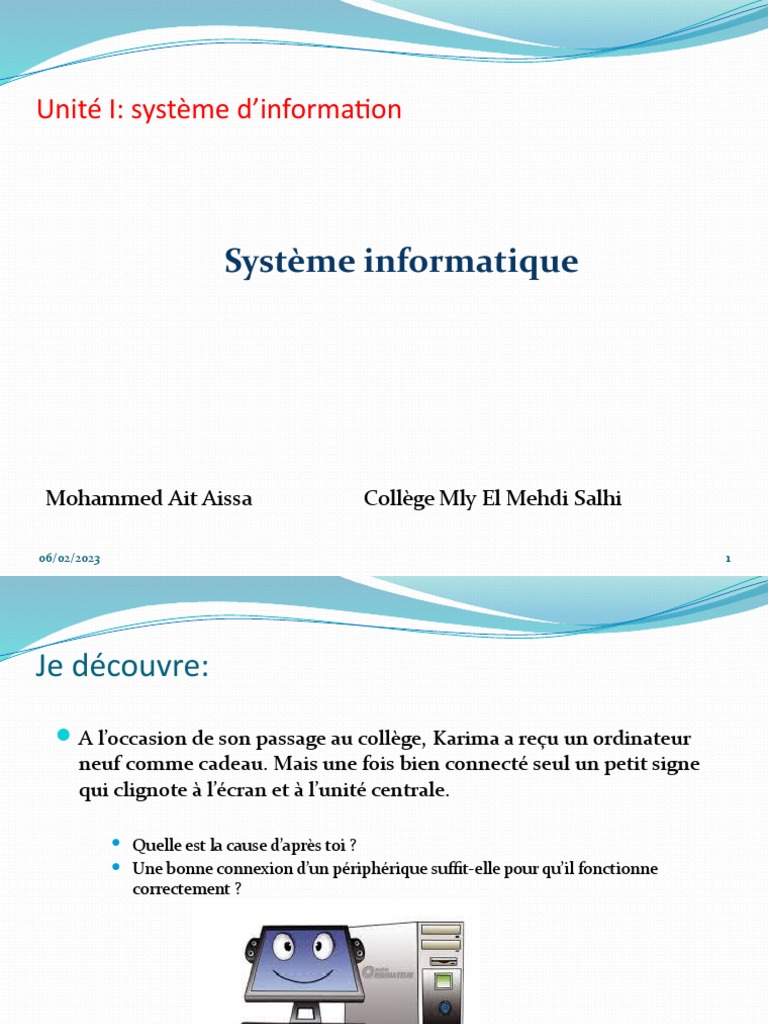 Unité I-S1-4 système informatique | PDF | Logiciel | Informatique