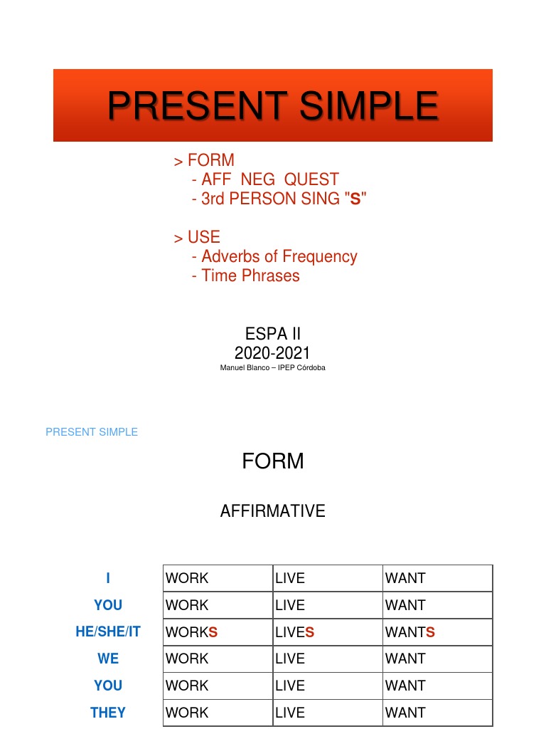 Present Simple Aff - Neg - Q - Frequency | PDF | Linguistics | Language Families