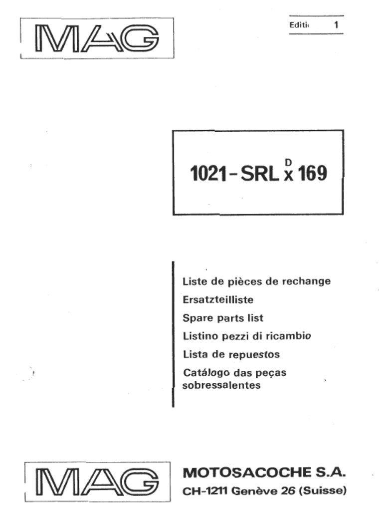 Moteur Mag 1021 SRLX169 | PDF