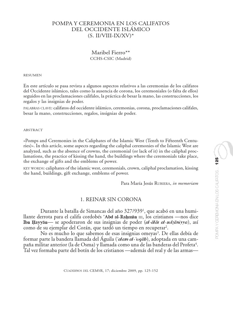 Ceremonias en los Califatos Islámicos | PDF | Califato | Al Andalus