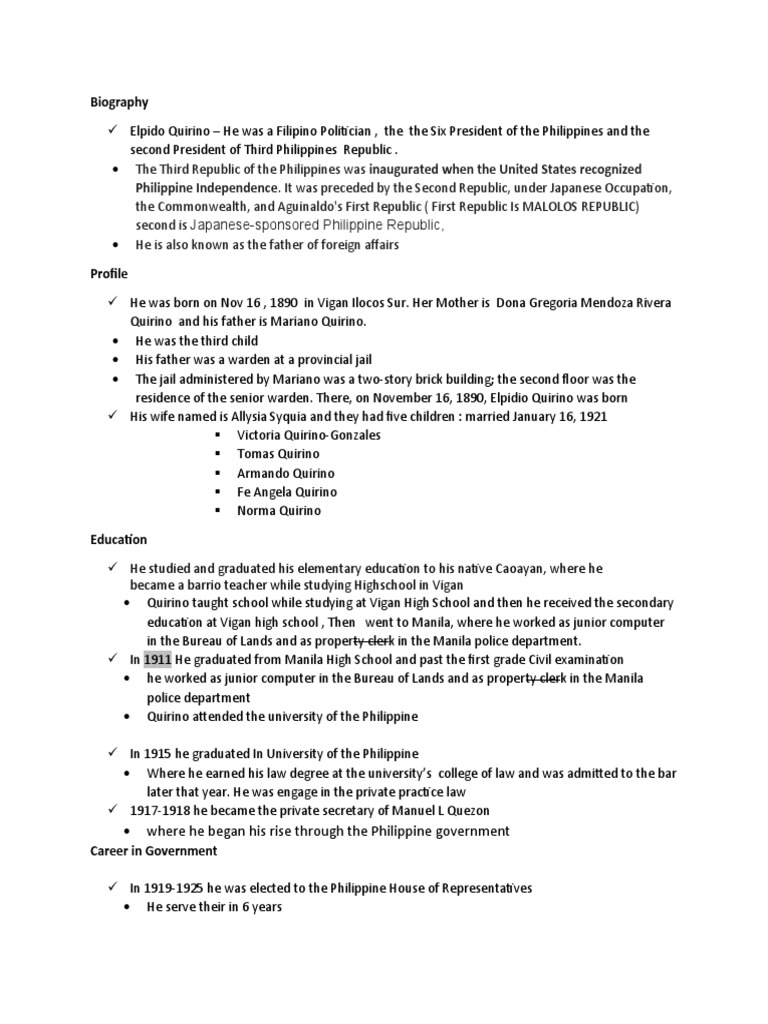 Biography | PDF | Philippines | Government