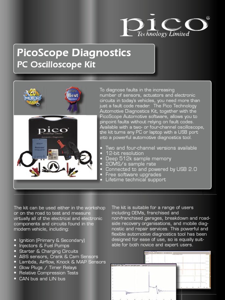 PicoScope Diagnostics PC Oscilloscope Kit: A Powerful and Flexible ...