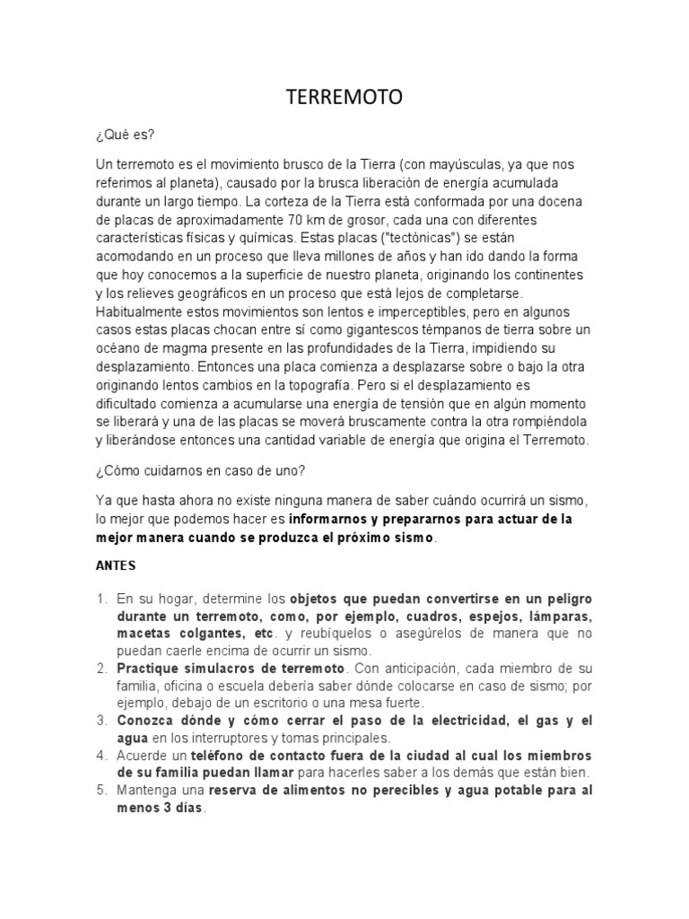 TERREMOTOS | PDF | Temblores | Tierra