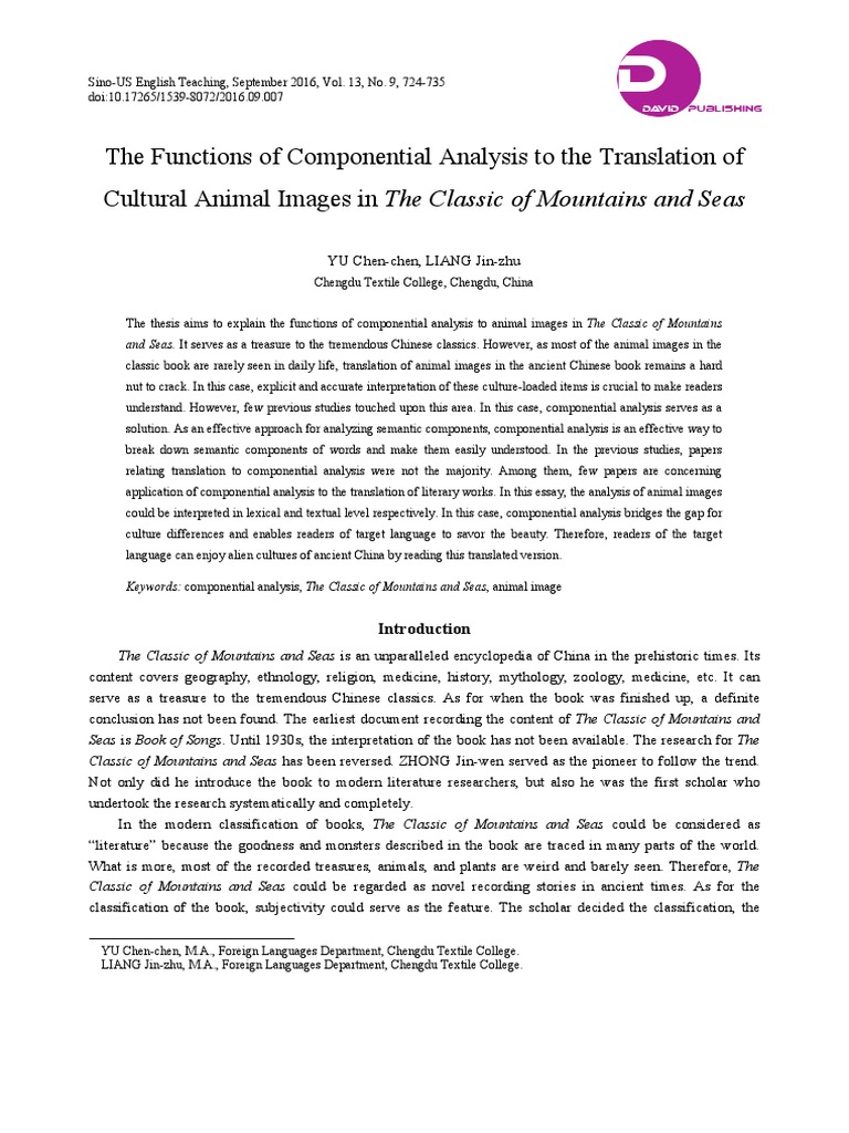 Componential Analysis and Animals | PDF | Translations | Linguistics